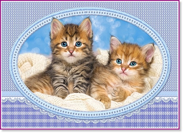 Котенца върху одеяло - 里 пъзел - store.bg