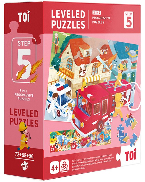 Пъзели с увеличаваща се трудност за деца Toi World - store.bg