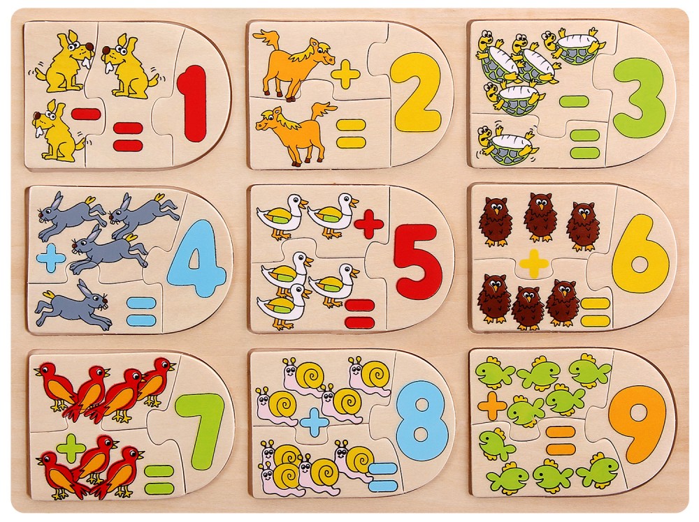 Математика - Дървен образователен пъзел - 里 - store.bg