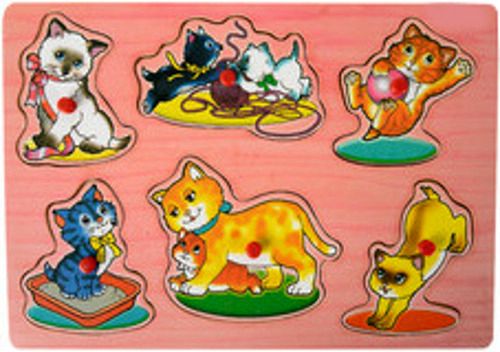 Котенца - Детски дървен пъзел - 里 - store.bg