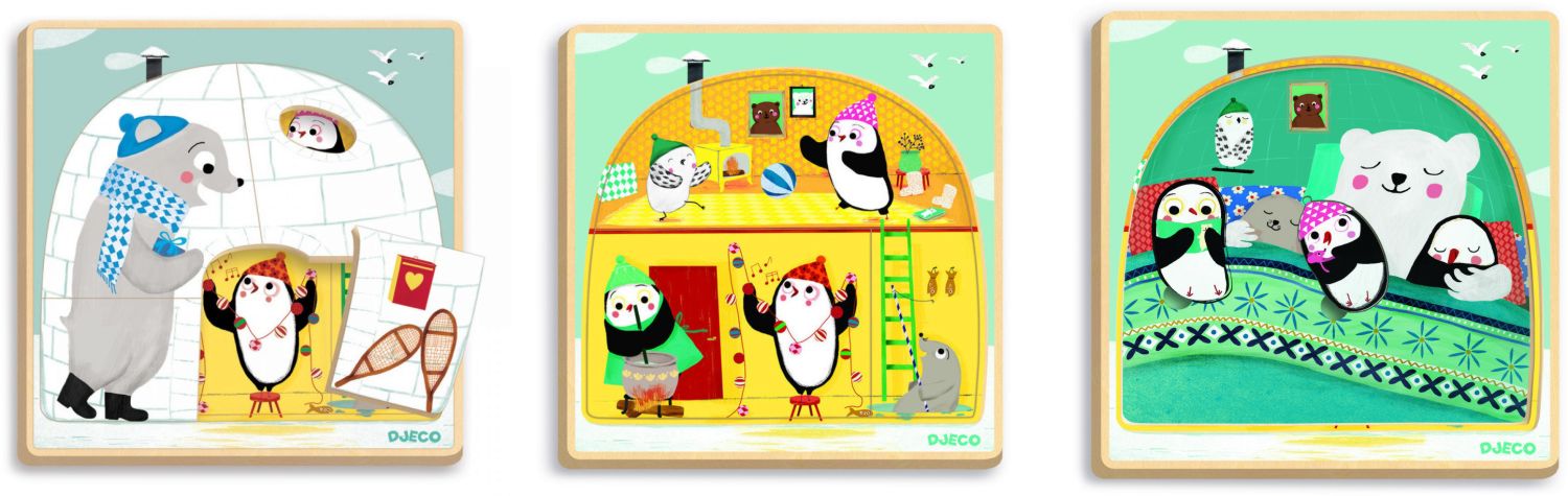 Иглу - Детски дървен пъзел на три нива - 里 - store.bg