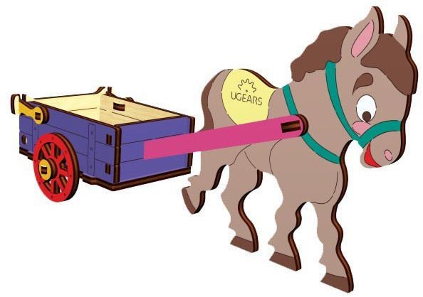 Магаренце - Дървен 3D пъзел за оцветяване - 里 - store.bg