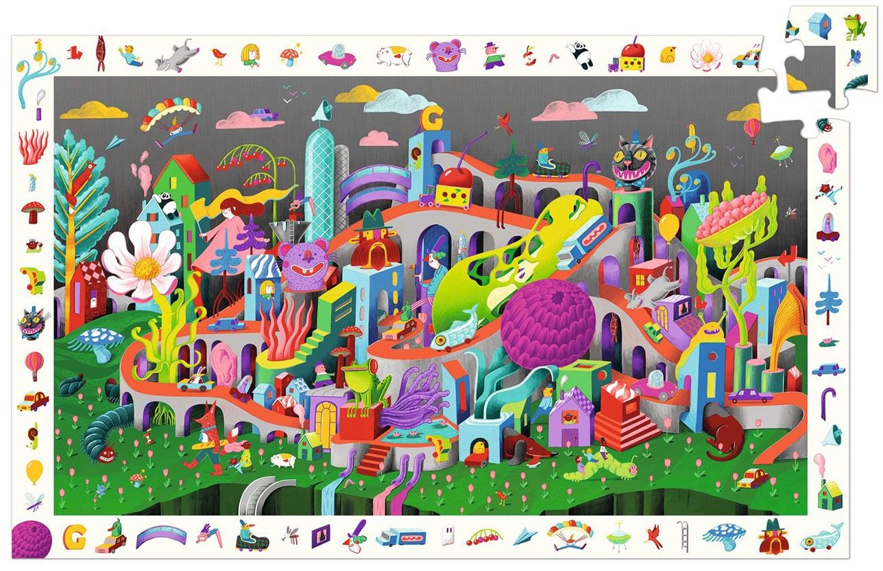 Детски пъзел за наблюдателност Луд град Djeco - store.bg